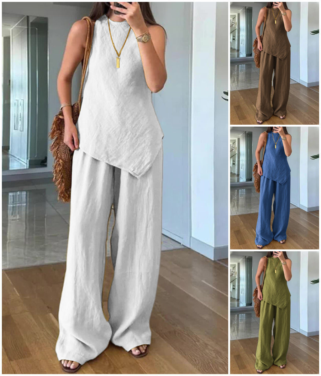 Set de tricou și pantaloni pentru femei cu picioare late – cutesion